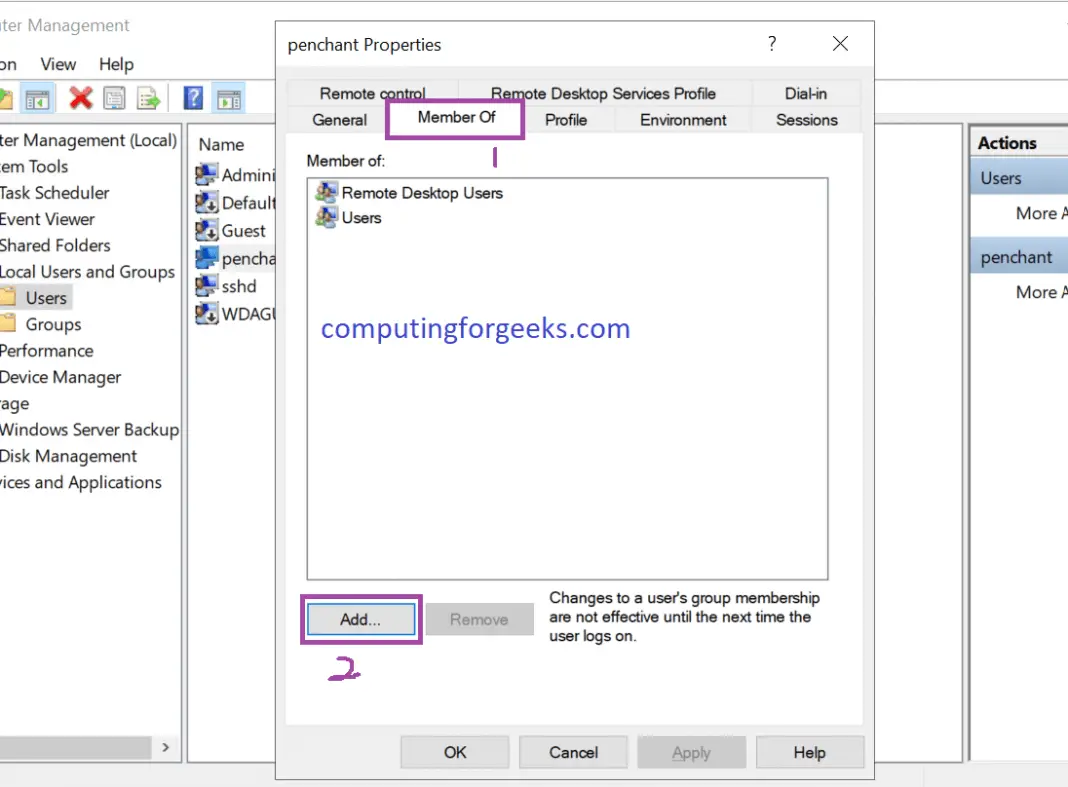 Adding a Local User Account to Windows Server 2019 | ComputingForGeeks