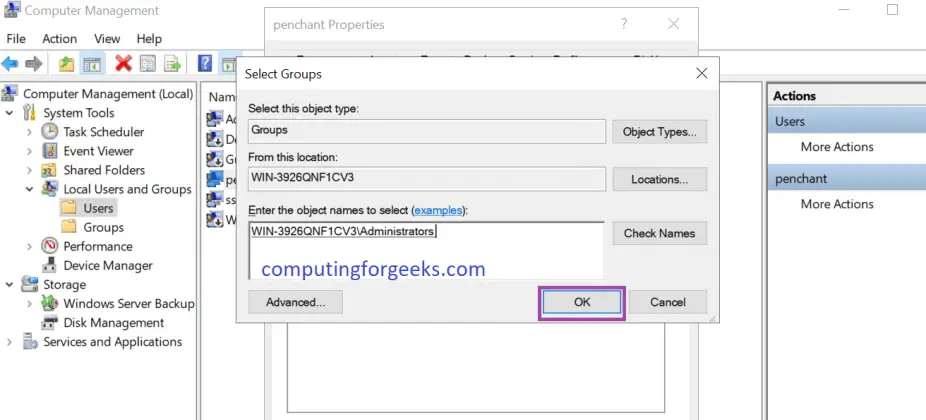 Adding a Local User Account to Windows Server 2019 | ComputingForGeeks