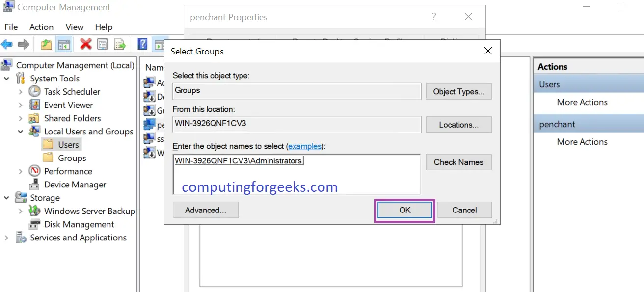 Adding a Local User Account to Windows Server 2019 | ComputingForGeeks