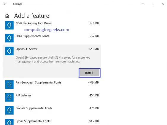Configure OpenSSH Server on Windows Server 2019 | ComputingForGeeks
