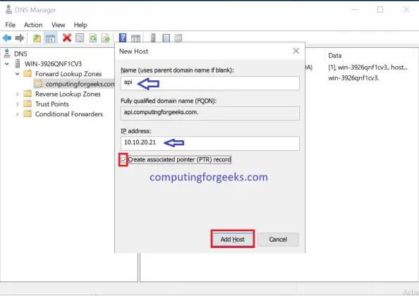 How To Add Dns Aptr Record In Windows Server 2019 Computingforgeeks 2036