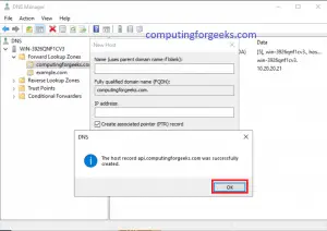 How To add DNS A/PTR Record in Windows Server 2019 | ComputingForGeeks
