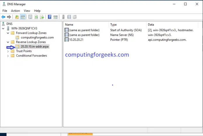 How To add DNS A/PTR Record in Windows Server 2019 | ComputingForGeeks
