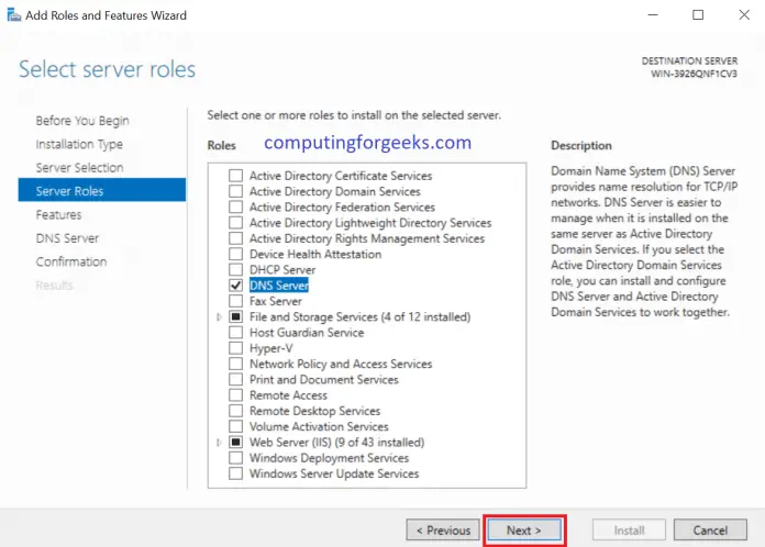 Install And Configure Dns Server On Windows Server 2019 Computingforgeeks