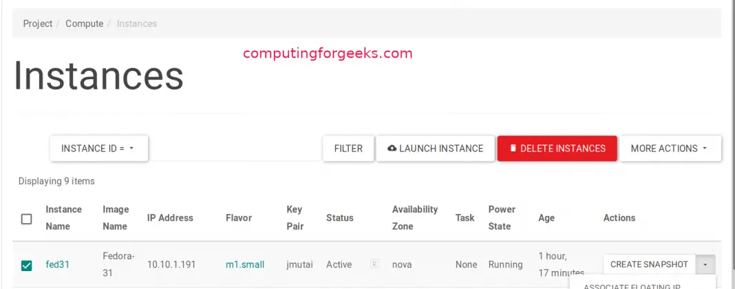 How To rename a Virtual Machine Instance in OpenStack | ComputingForGeeks