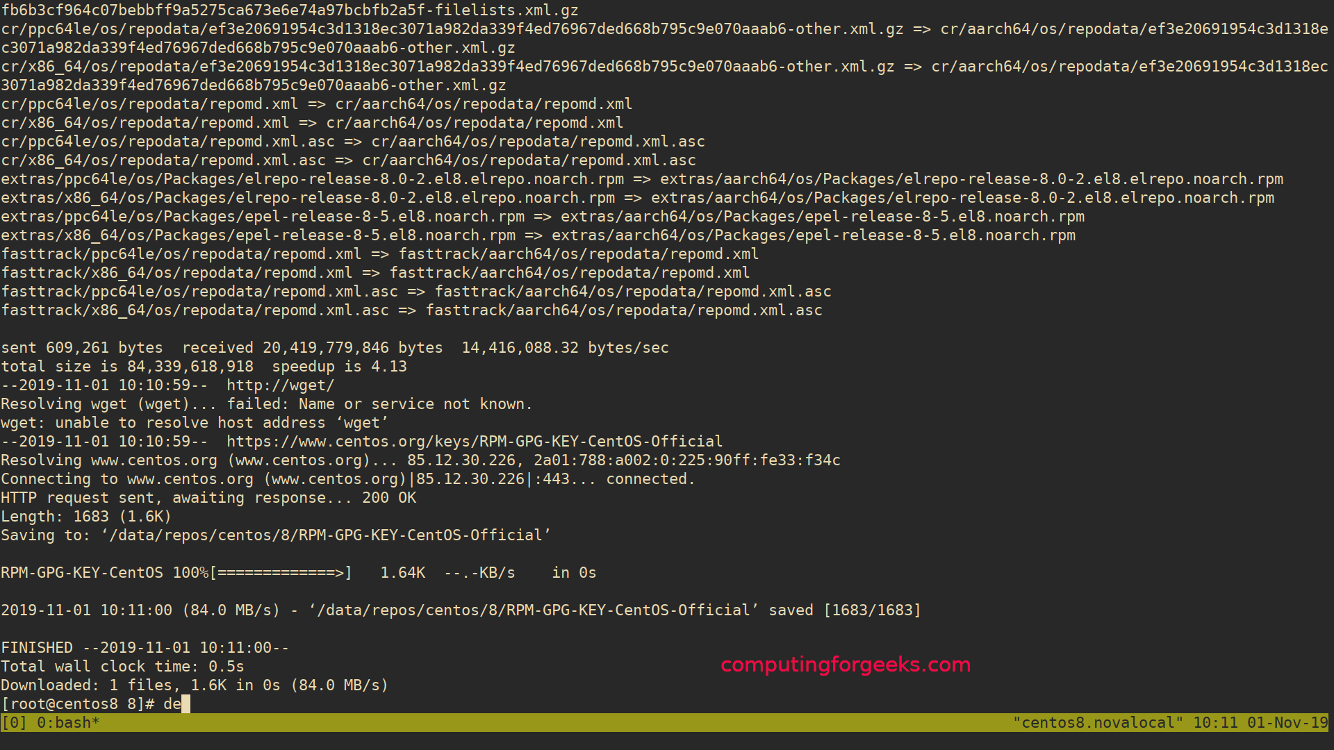 How To Create CentOS 8 Local Repository Mirrors With Rsync & Nginx | ComputingForGeeks