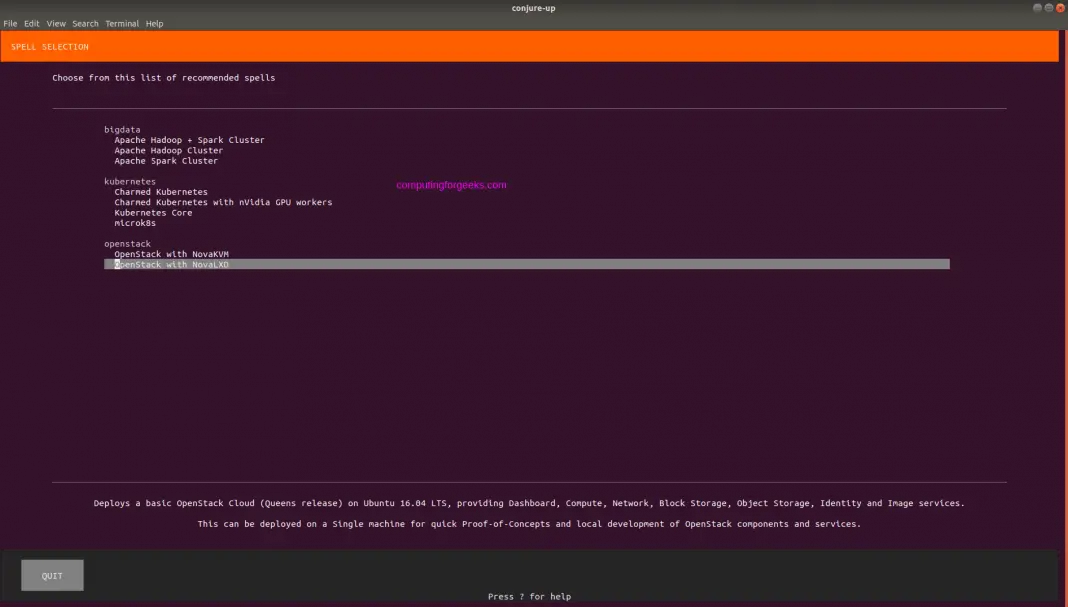 Setup Single Node OpenStack on Ubuntu 18.04 with conjure-up | ComputingForGeeks
