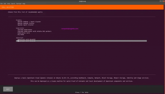 Setup Single Node OpenStack on Ubuntu 18.04 with conjure-up | ComputingForGeeks