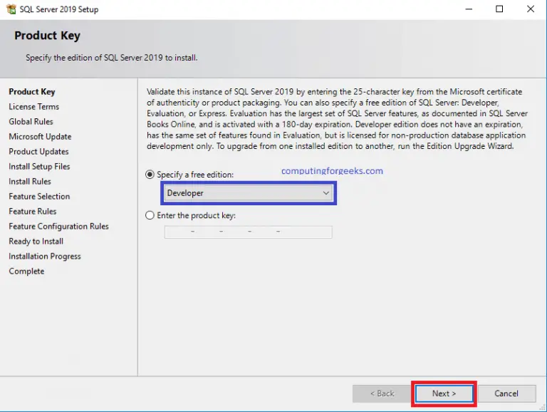 Install SQL Server 2019 Developer Edition on Windows Server 2019 ...