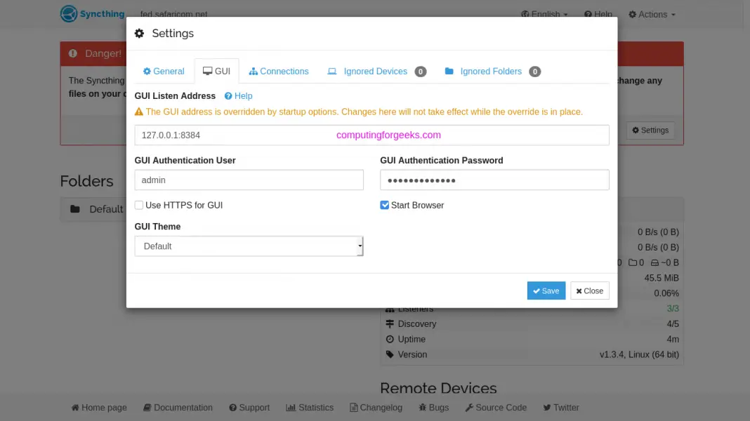 Install and Configure Syncthing on CentOS 8 / CentOS 7 | ComputingForGeeks
