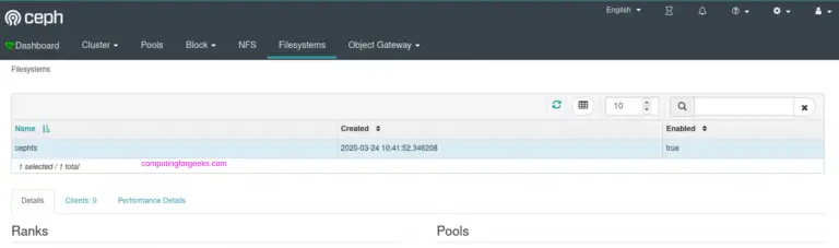 Ceph Persistent Storage for Kubernetes with Cephfs | ComputingForGeeks