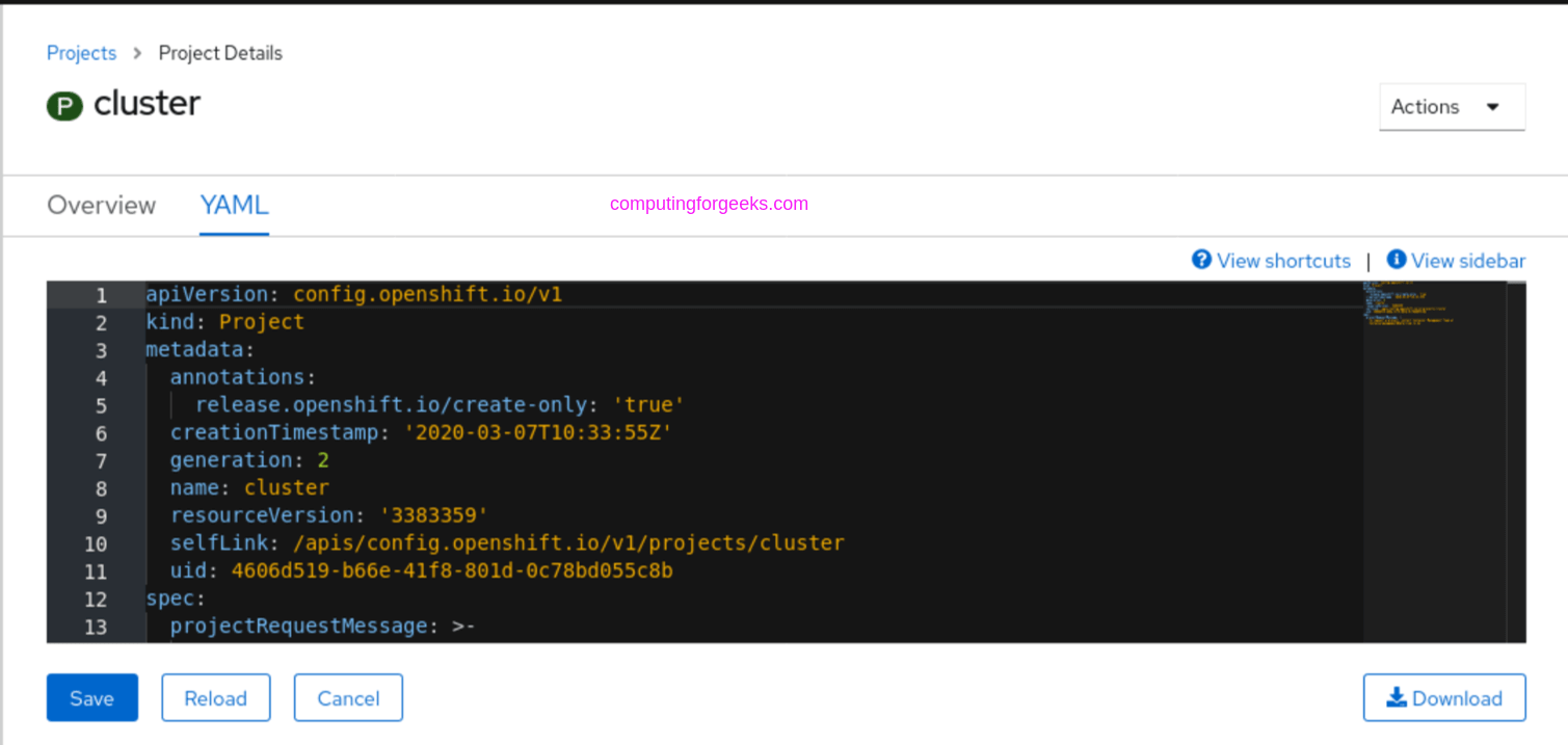 Prevent Users From Creating Projects In Openshift Okd Cluster Computingforgeeks