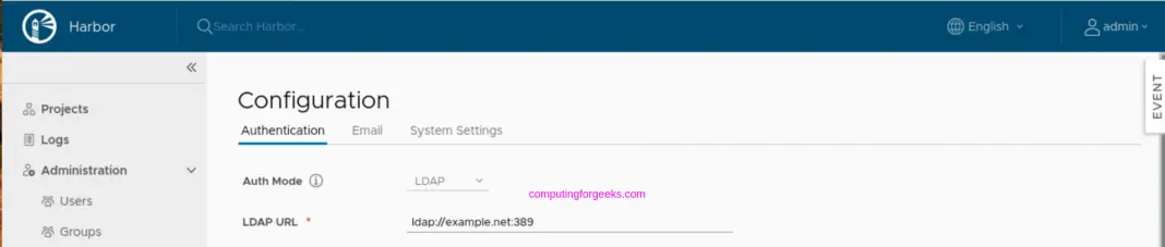 Configure Active Directory (AD) Authentication for Harbor Registry | ComputingForGeeks