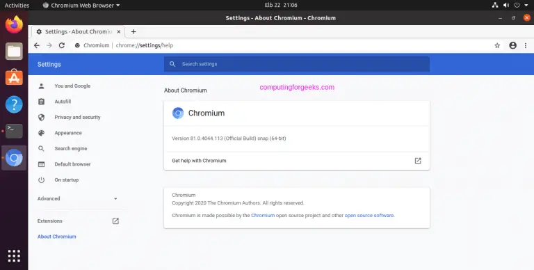 Install Chromium Browser on Ubuntu 22.04/20.04 | ComputingForGeeks