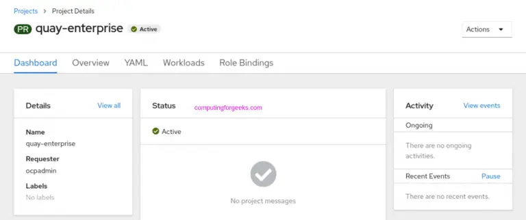 Install Project Quay Registry on OpenShift With Operator | ComputingForGeeks