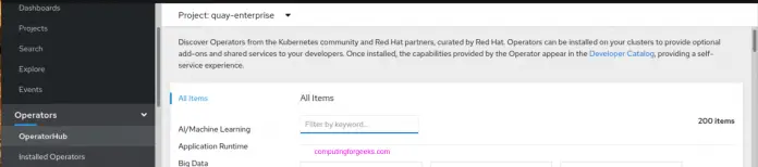 Install Project Quay Registry on OpenShift With Operator | ComputingForGeeks