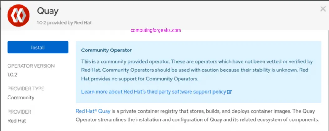 Install Project Quay Registry on OpenShift With Operator | ComputingForGeeks