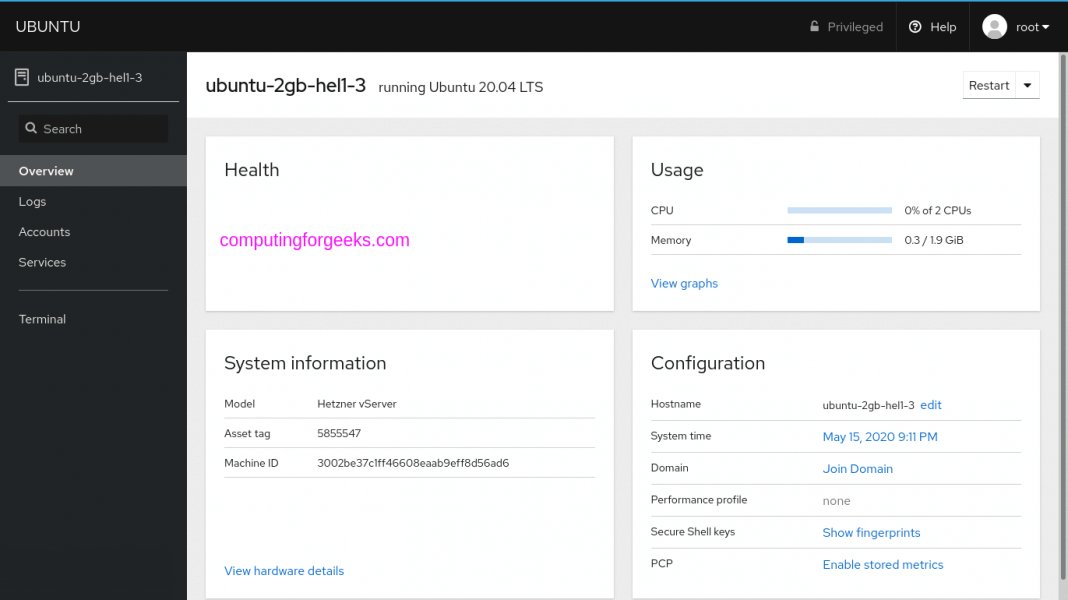 Install Cockpit Web Console on Ubuntu 22.04|20.04|18.04 | ComputingForGeeks