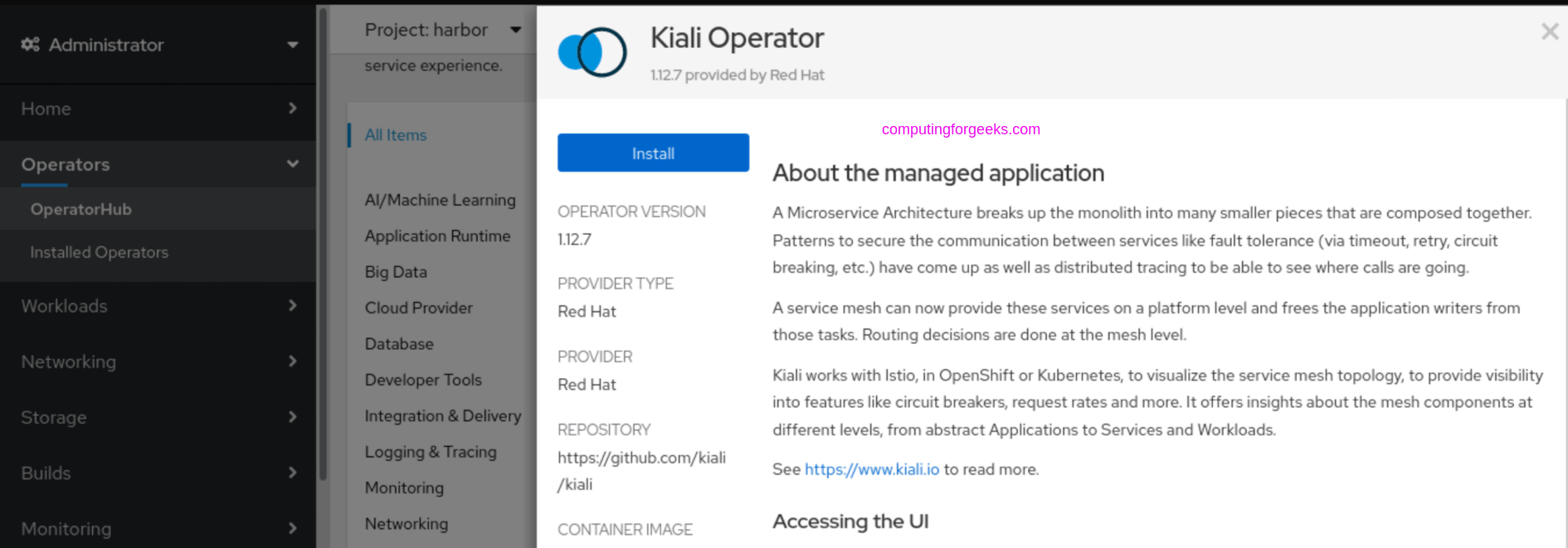 How To Install Istio Service Mesh on OpenShift 4.x | ComputingForGeeks
