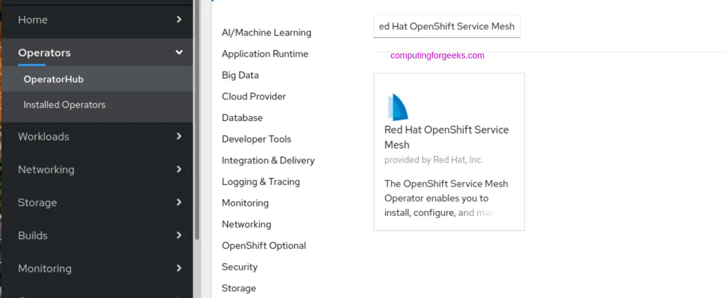 How To Install Istio Service Mesh on OpenShift 4.x | ComputingForGeeks
