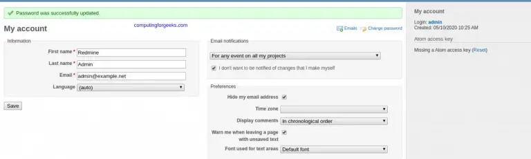 How To Install Redmine On Ubuntu 2004 Linux Computingforgeeks 5749