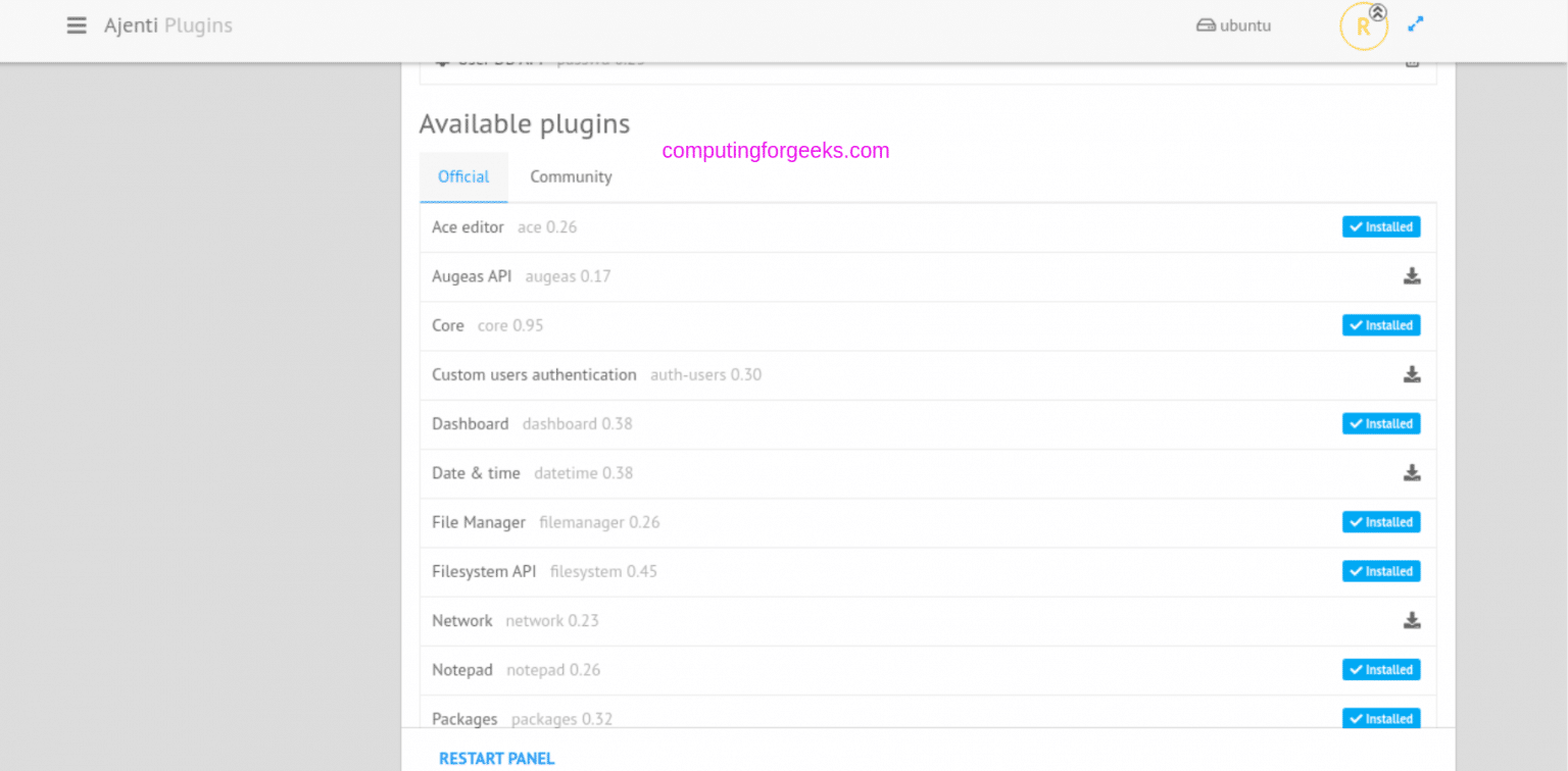 How To Install Ajenti Control Panel On Ubuntu 22042004 Computingforgeeks 6714