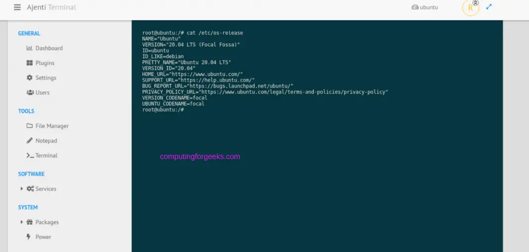 How To Install Ajenti Control Panel on Ubuntu 22.04|20.04 | ComputingForGeeks