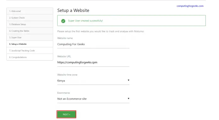 Install Matomo Analytics on CentOS 8|Rocky Linux 8|AlmaLinux 8 | ComputingForGeeks