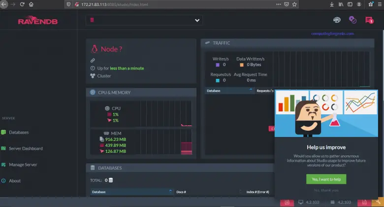 Install RavenDB NoSQL database on Ubuntu 22.04|20.04 | ComputingForGeeks