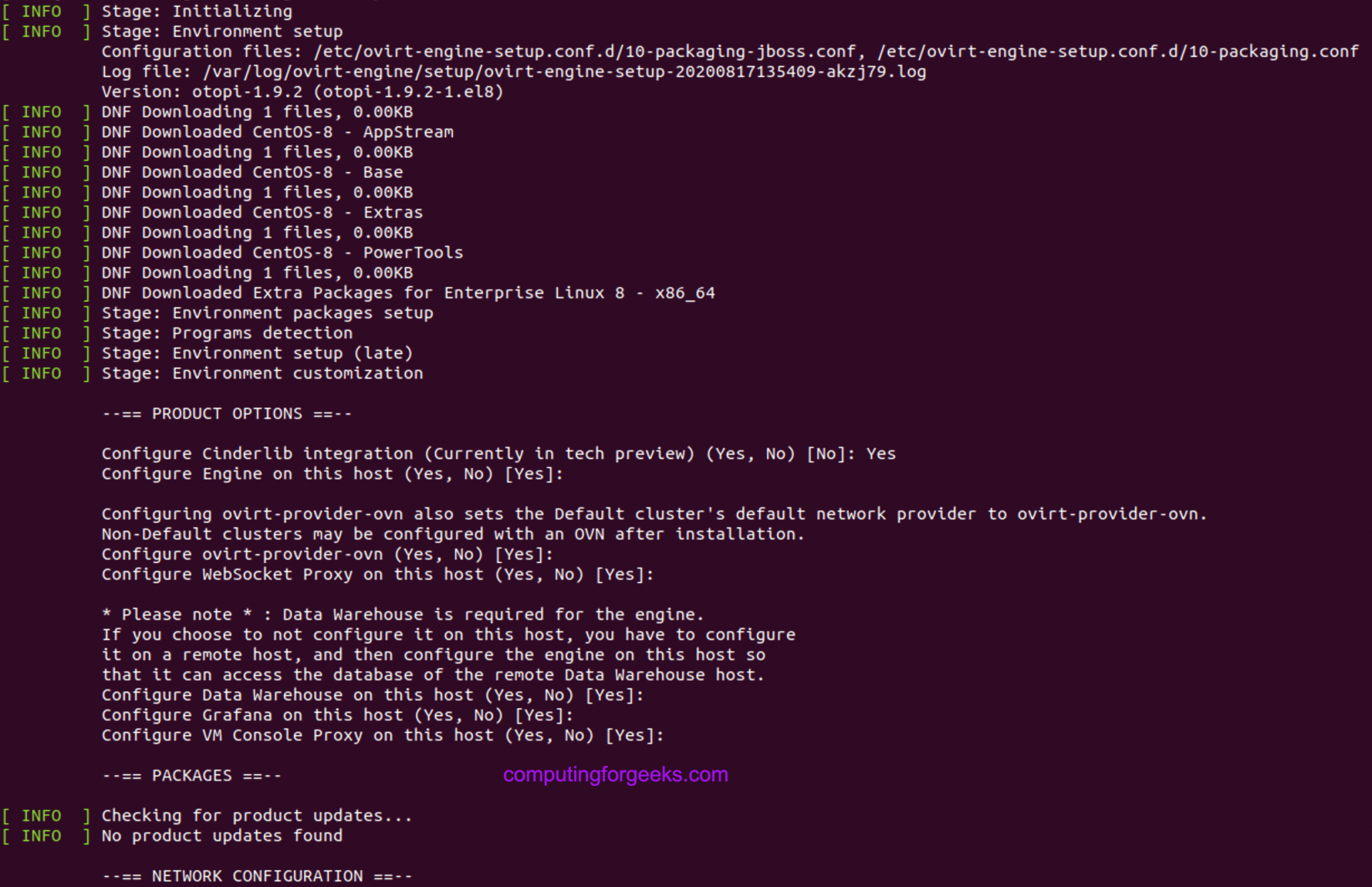 How To Install Standalone oVirt Engine on CentOS 8 | ComputingForGeeks
