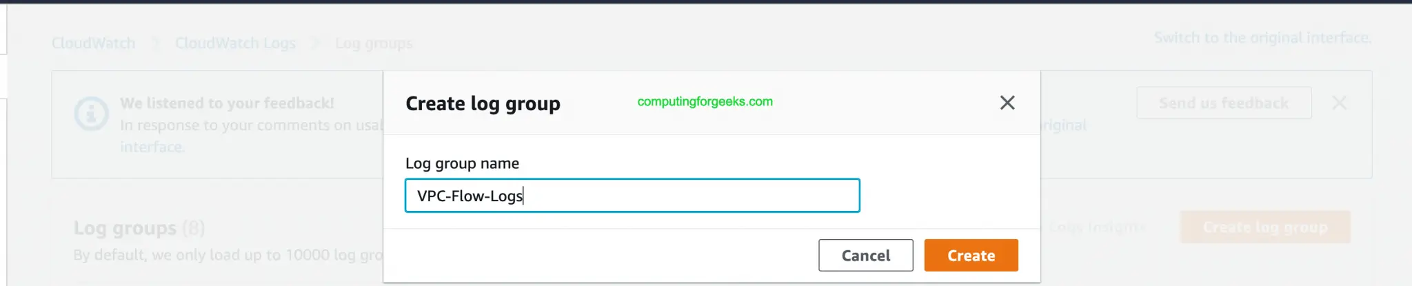 Configure Aws Vpc Flow Logs To Cloudwatch Log Group Computingforgeeks