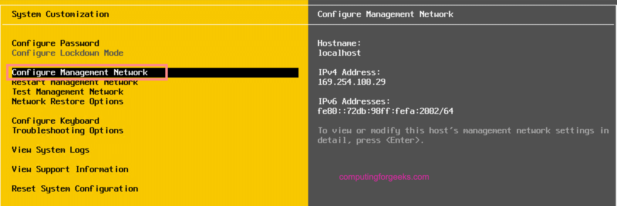 Install vSphere ESXi 7.0 on Bare-metal Servers | ComputingForGeeks