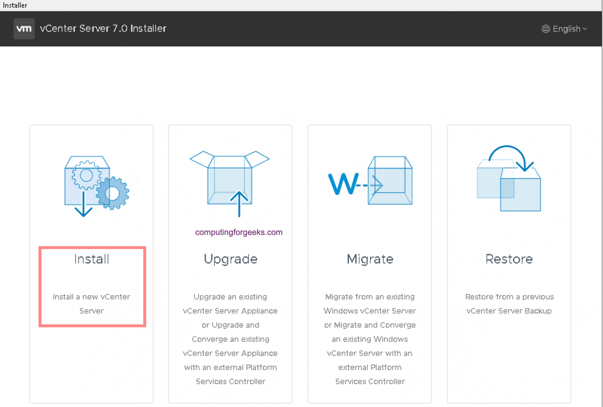 How To Install vCenter 7 Server Appliance on ESXi Host | ComputingForGeeks