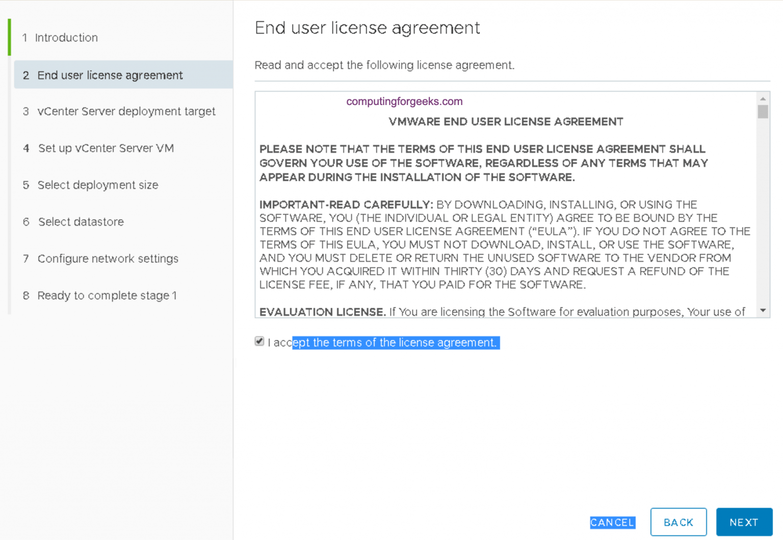 Install vSphere 8.0 – vCenter Server Appliance using Linux ...