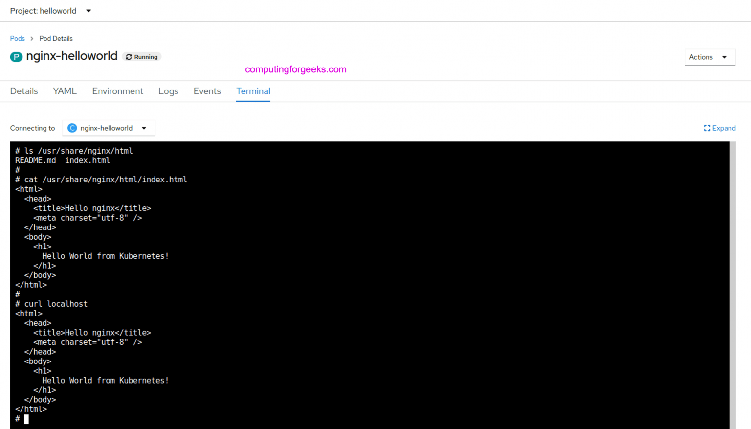 How To Perform Git clone in Kubernetes Pod deployment | ComputingForGeeks