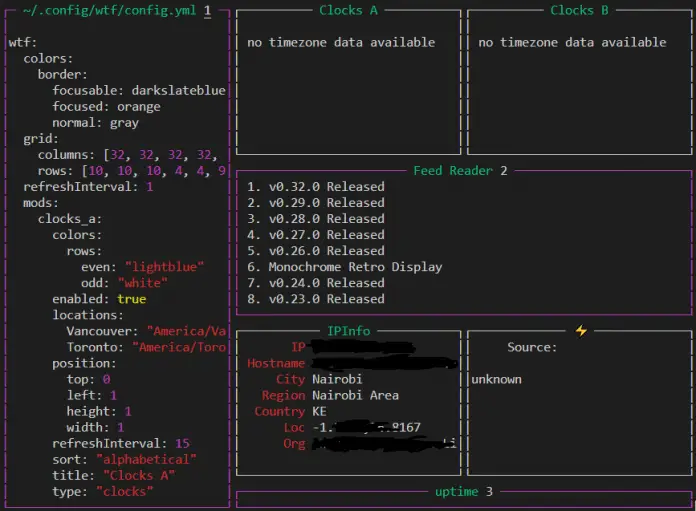 Install wtfutil Personal Information Dashboard for your terminal | ComputingForGeeks