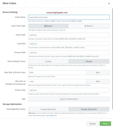 How To Send OpenShift Logs and Events to Splunk | ComputingForGeeks