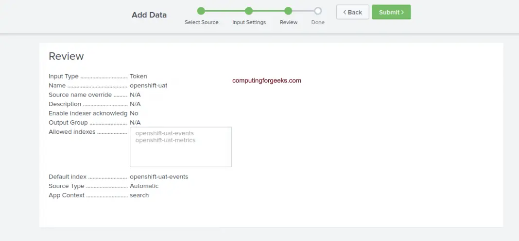 How To Send OpenShift Logs and Events to Splunk | ComputingForGeeks