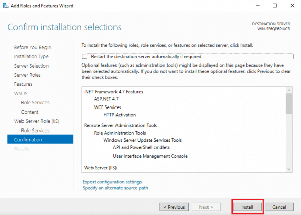 Install Windows Service Update Services (WSUS) on Windows server 2019 ...