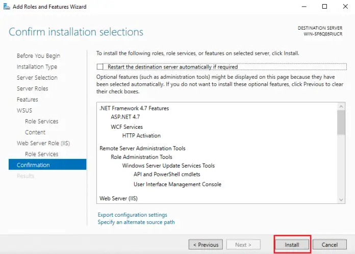 Install Windows Service Update Services (WSUS) on Windows server 2019 ...