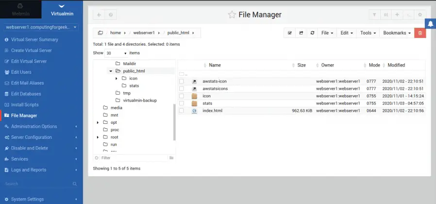 Install And Configure Virtualmin On Centos 8 Rhel 8 Computingforgeeks