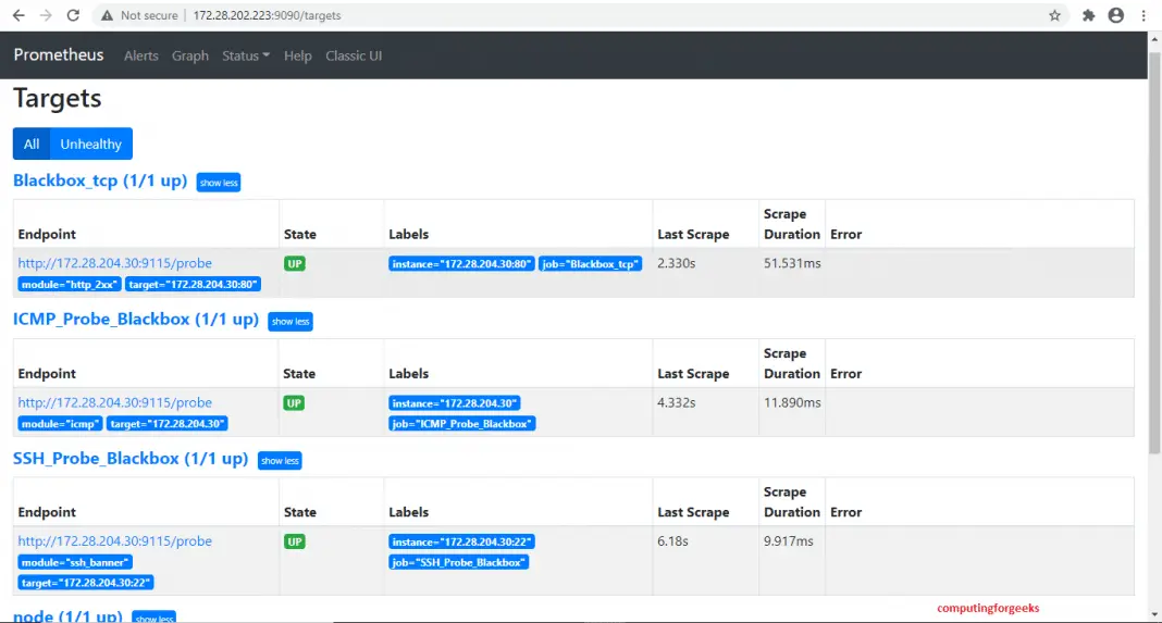 How To Monitor Linux Server Uptime with Prometheus | ComputingForGeeks