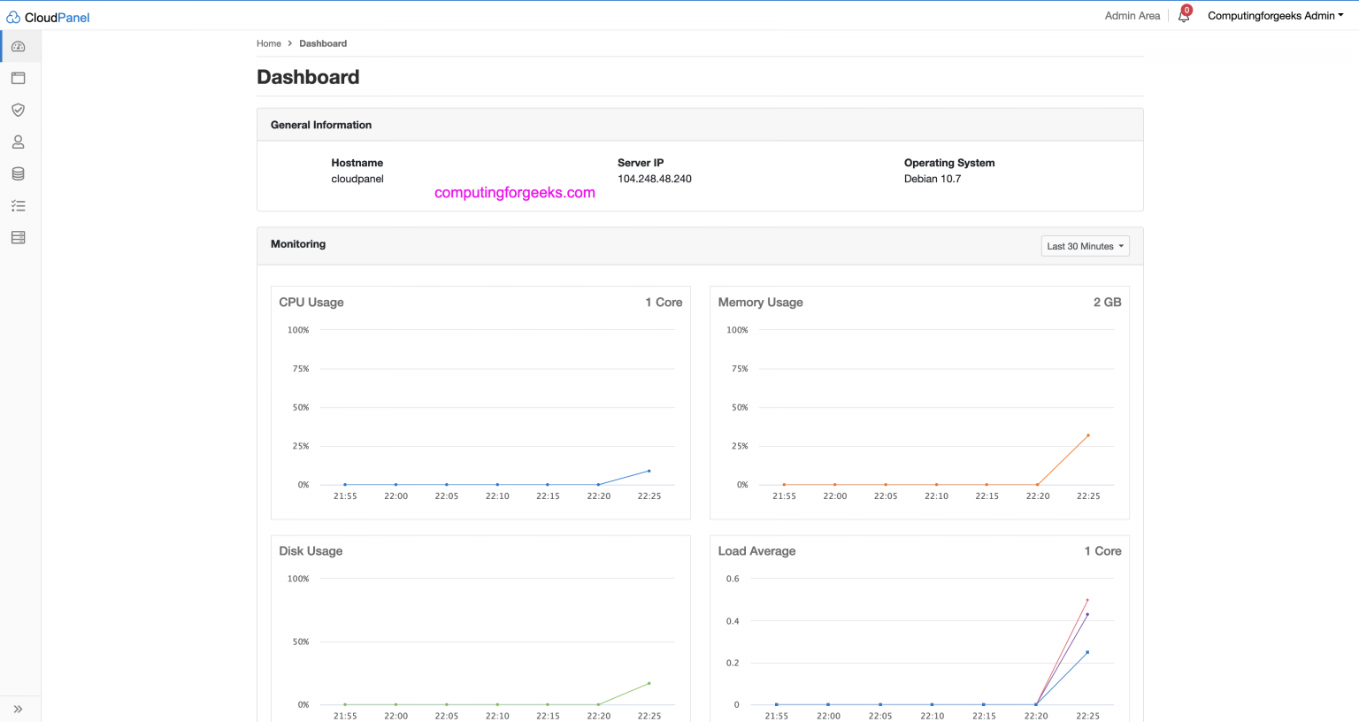 Install CloudPanel Control Panel on Ubuntu 22.04 | ComputingForGeeks
