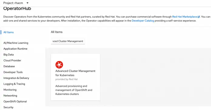 Install Red Hat Advanced Cluster Management on OpenShift 4.x ...