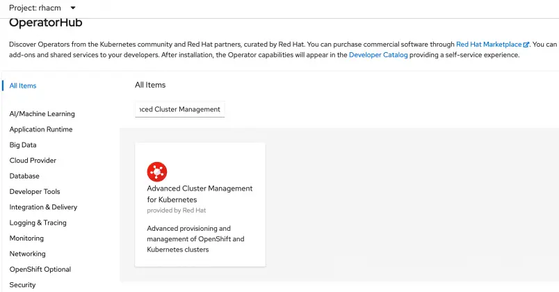 Install Red Hat Advanced Cluster Management on OpenShift 4.x | ComputingForGeeks