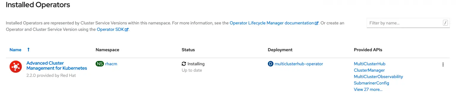 Install Red Hat Advanced Cluster Management on OpenShift 4.x ...