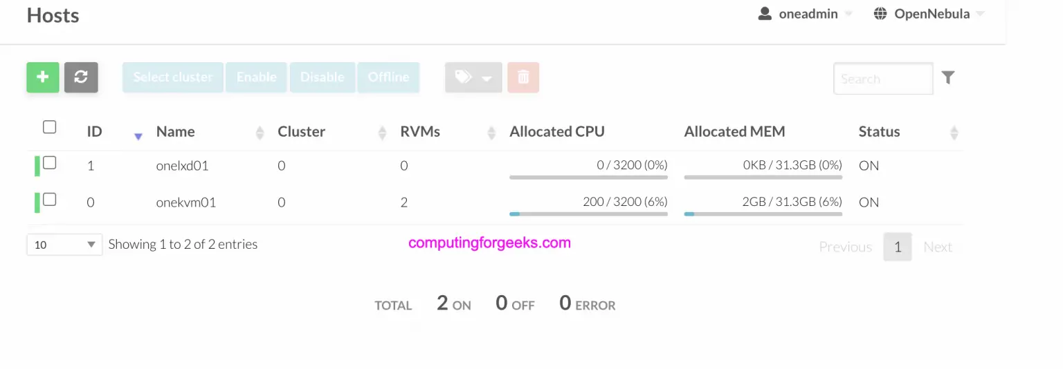 OpenNebula LXD Node Installation on Debian 11|10 | ComputingForGeeks