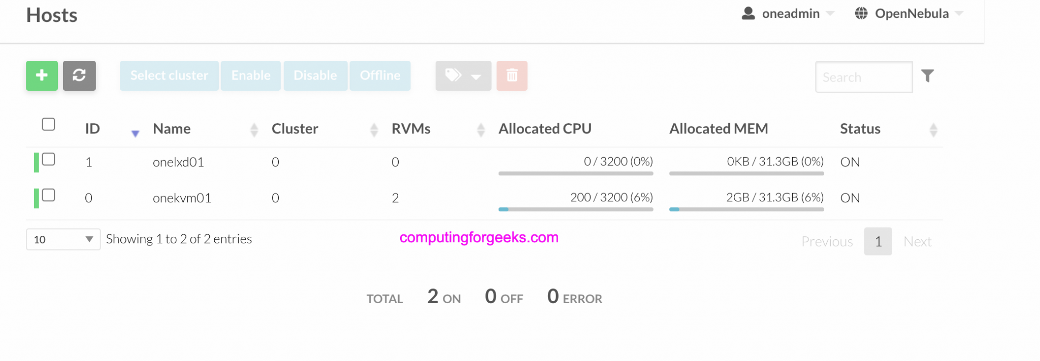 OpenNebula LXD Node Installation on Debian 11|10 | ComputingForGeeks