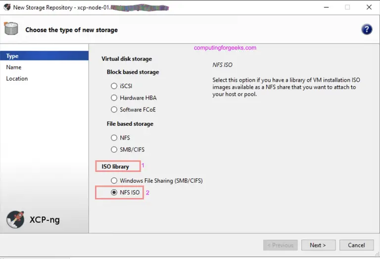 Add and Use ISO Library Storage Repository in Xen XCP-ng | ComputingForGeeks