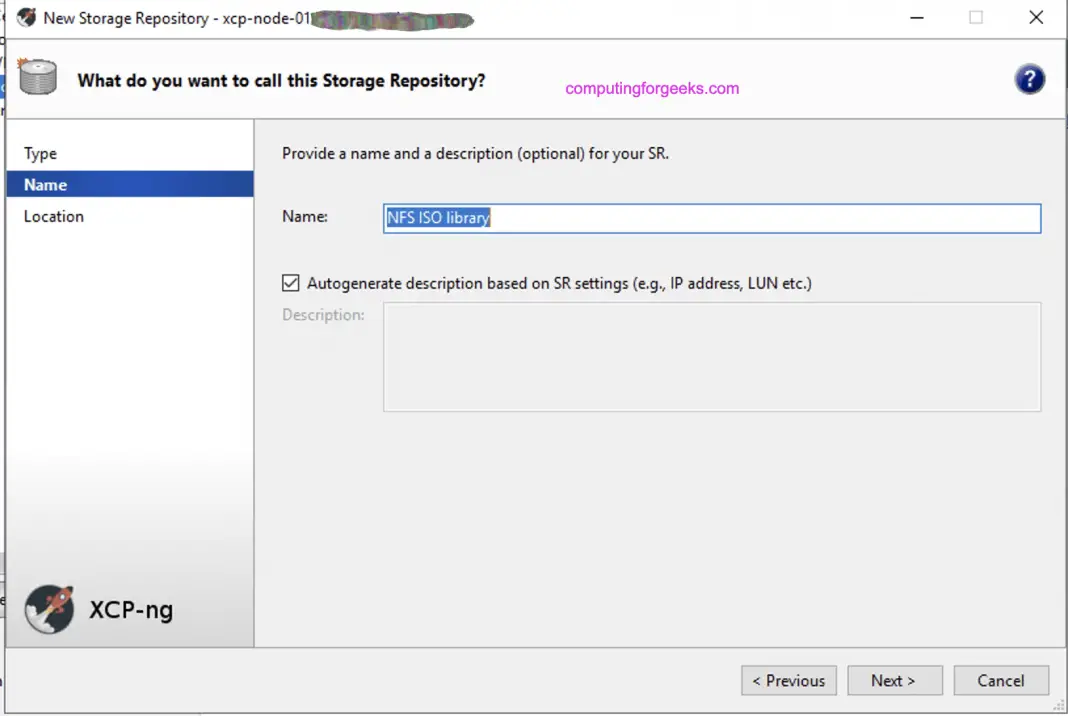Add and Use ISO Library Storage Repository in Xen XCP-ng | ComputingForGeeks